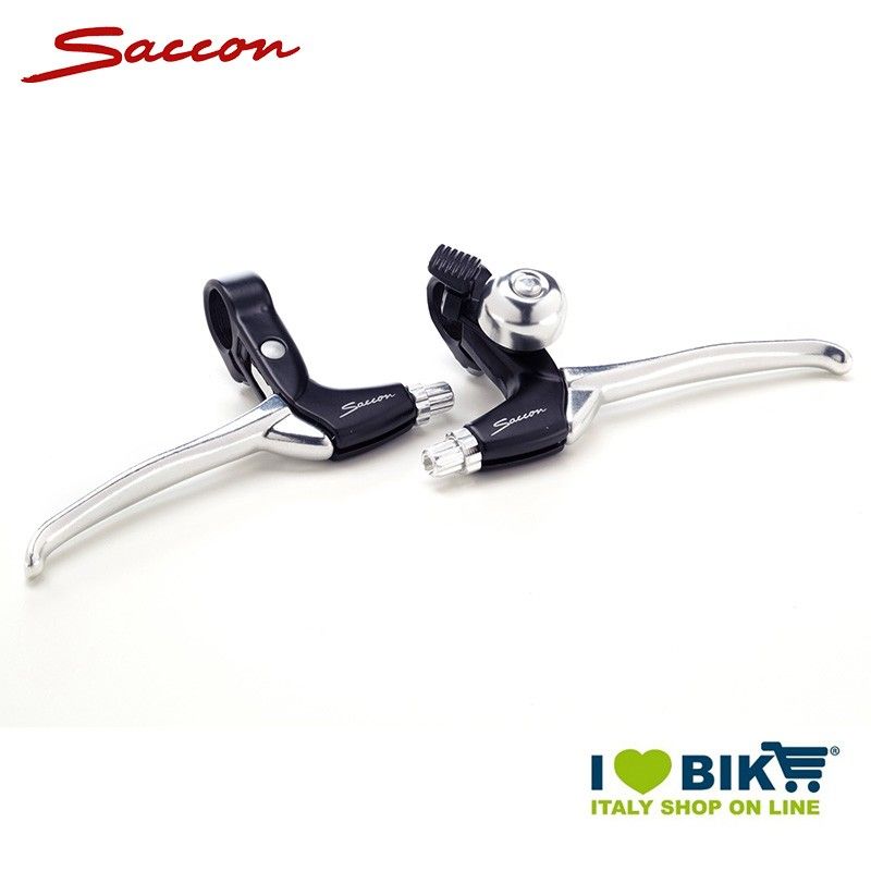 SACCON Pair MTB brake levers V-BRAKE 4 fingers with bell