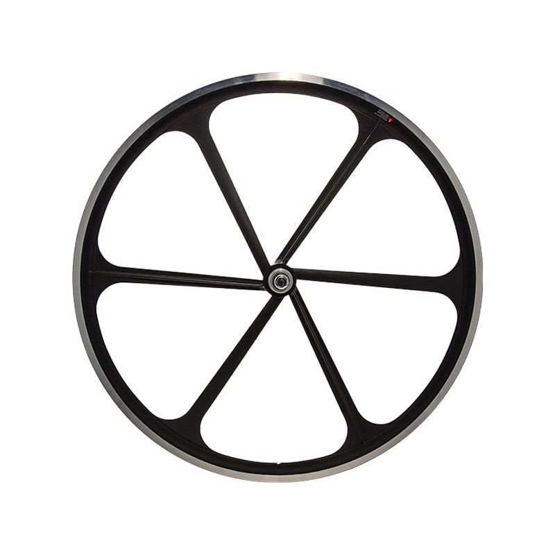 Fixed front wheel 6-spoke aluminum black fixed bike shop