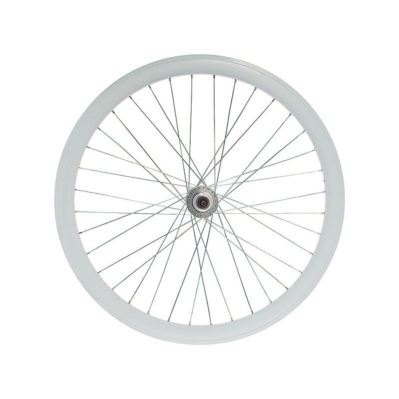 Wheel Fixed profile 43 mm aluminum white fixed bike shop
